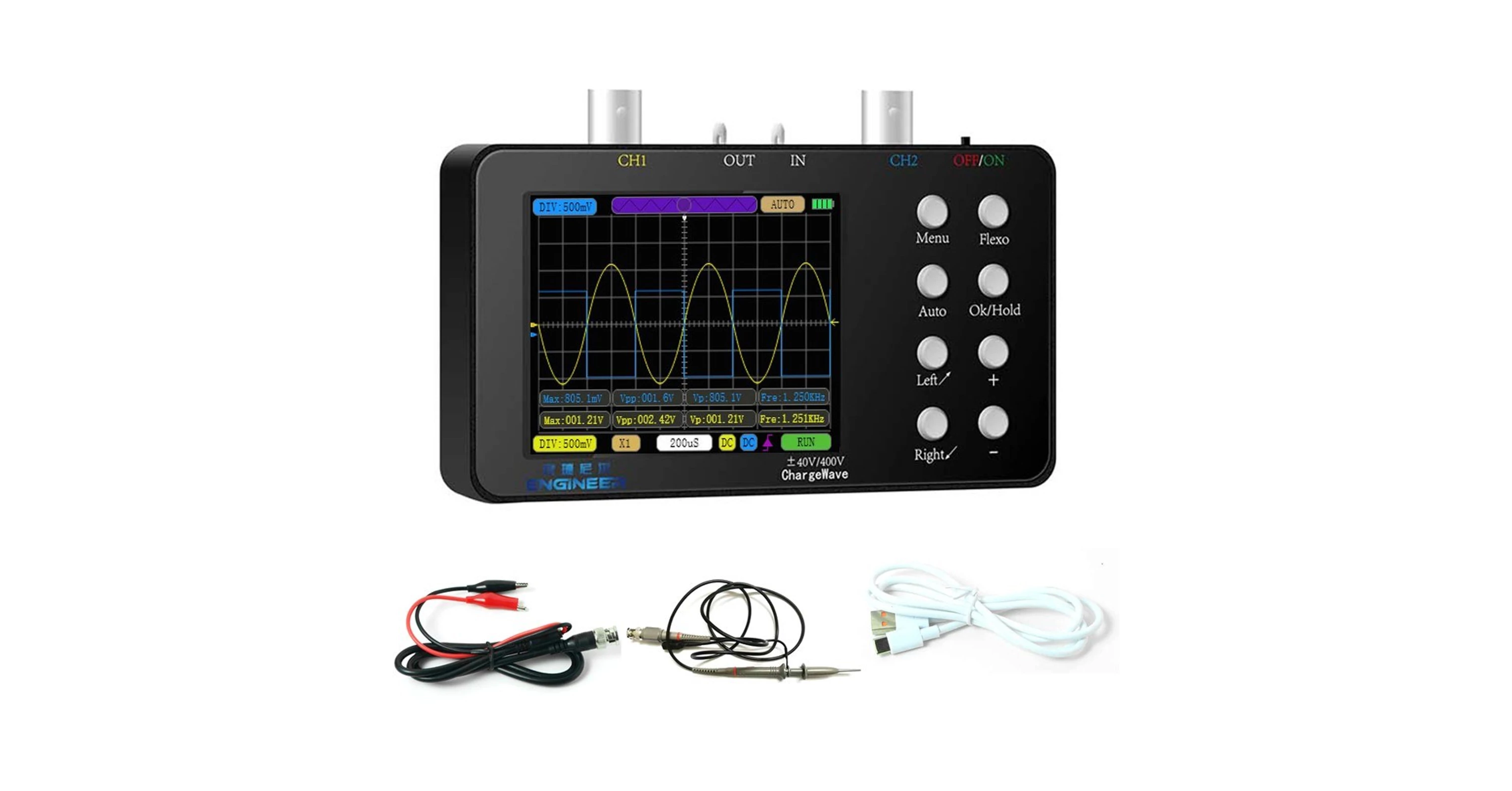 Kompakt hordozható digitális oszcilloszkóp 50M mintavételezési ...