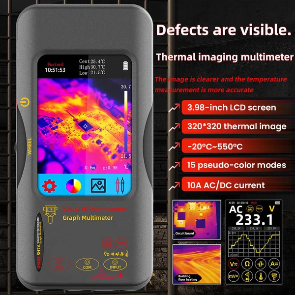 BSIDE SH7A infravörös hőkamera multiméter makró lencsével, 240x240 ...